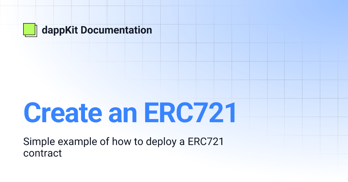Create an ERC721 | dappKit Documentation
